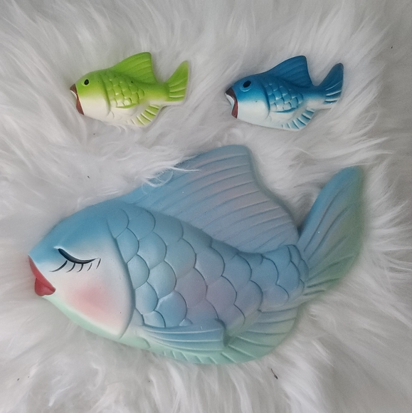 miller studios | Wall Decor | Miller Studio Chalkware Fish Trio Wall ...
